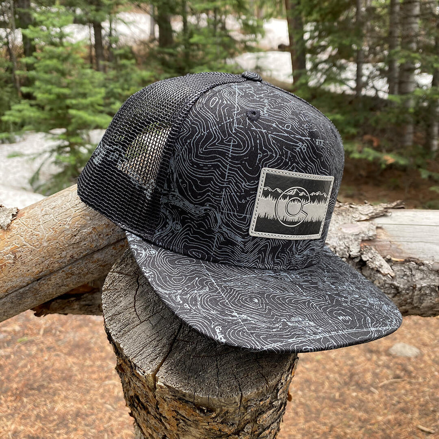 Black Topo Range Hat - Flat - Black/Charcoal