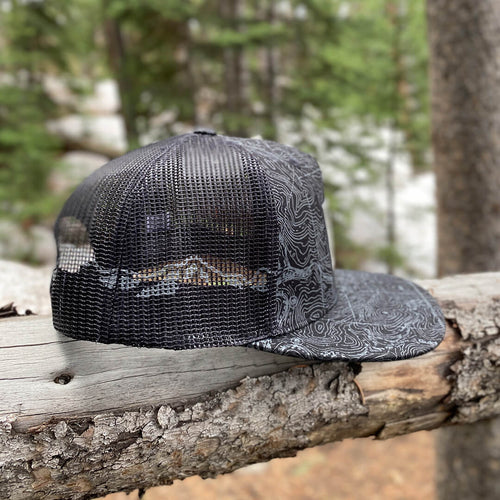 Black Topo Range Hat - Flat - Black/Charcoal