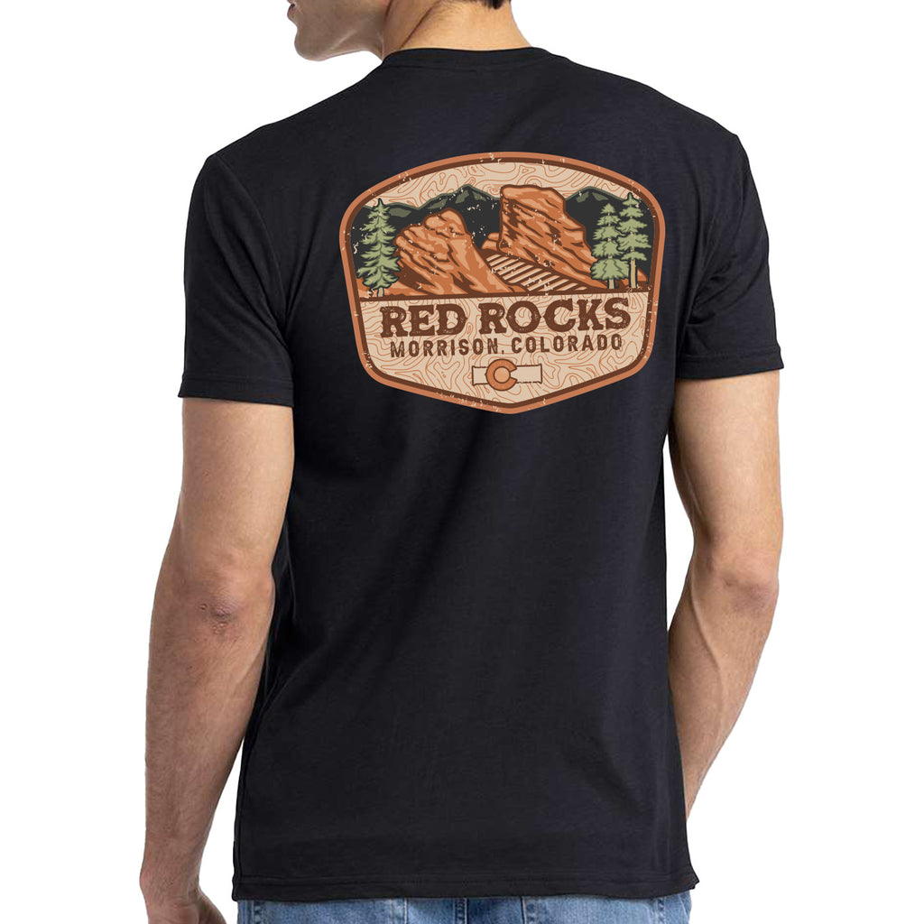Red Rocks Vibes T-Shirt - Black – Colorado Shirts Online - ColoradoCool ...