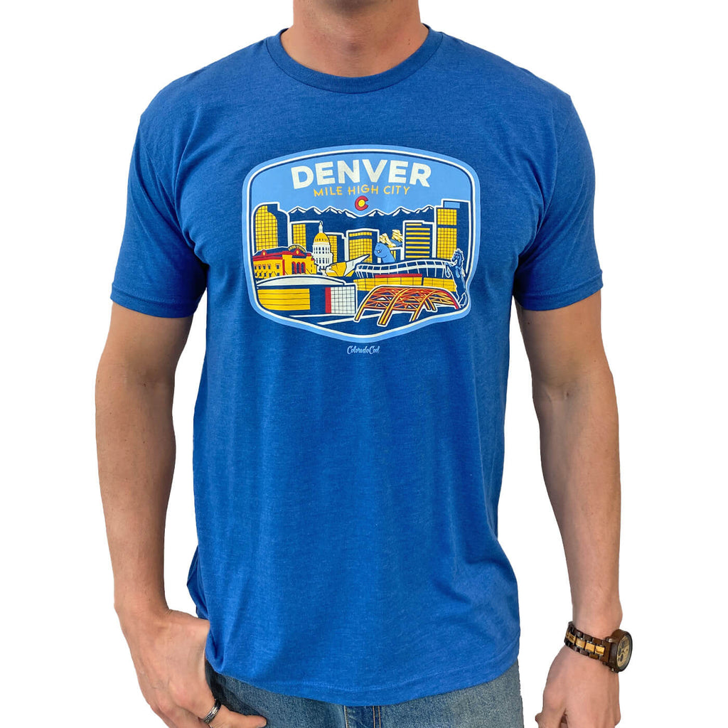 Denver Landmark T-Shirt - Blue - Shop for Colorado T-Shirts Online ...