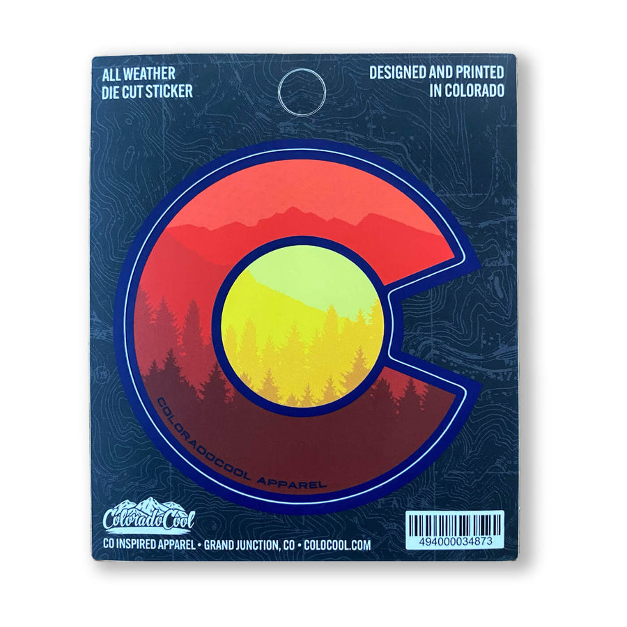 Layered Mountain Sticker - Red - Shop Colorado Stickers Online ...