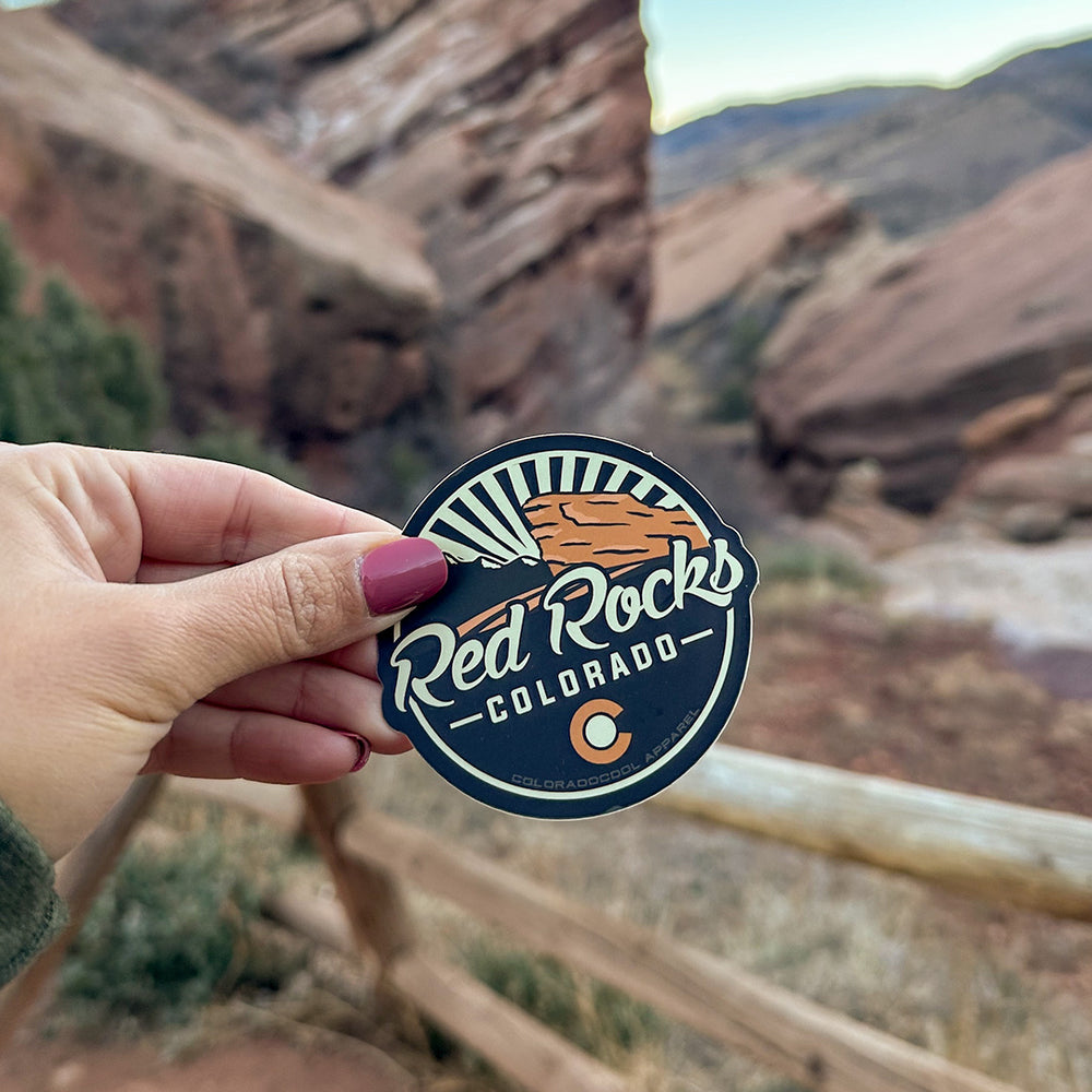 Red Rocks Script Sticker - Shop Colorado Stickers Online - ColoradoCool ...