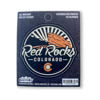 Red Rocks Script Sticker - Shop Colorado Stickers Online - ColoradoCool ...