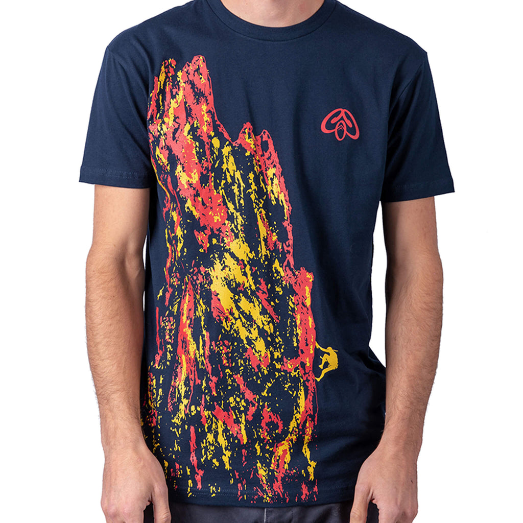Ascent 2 Short Sleeve T-Shirt Featuring Colorado Rock Wall - CO Flag C