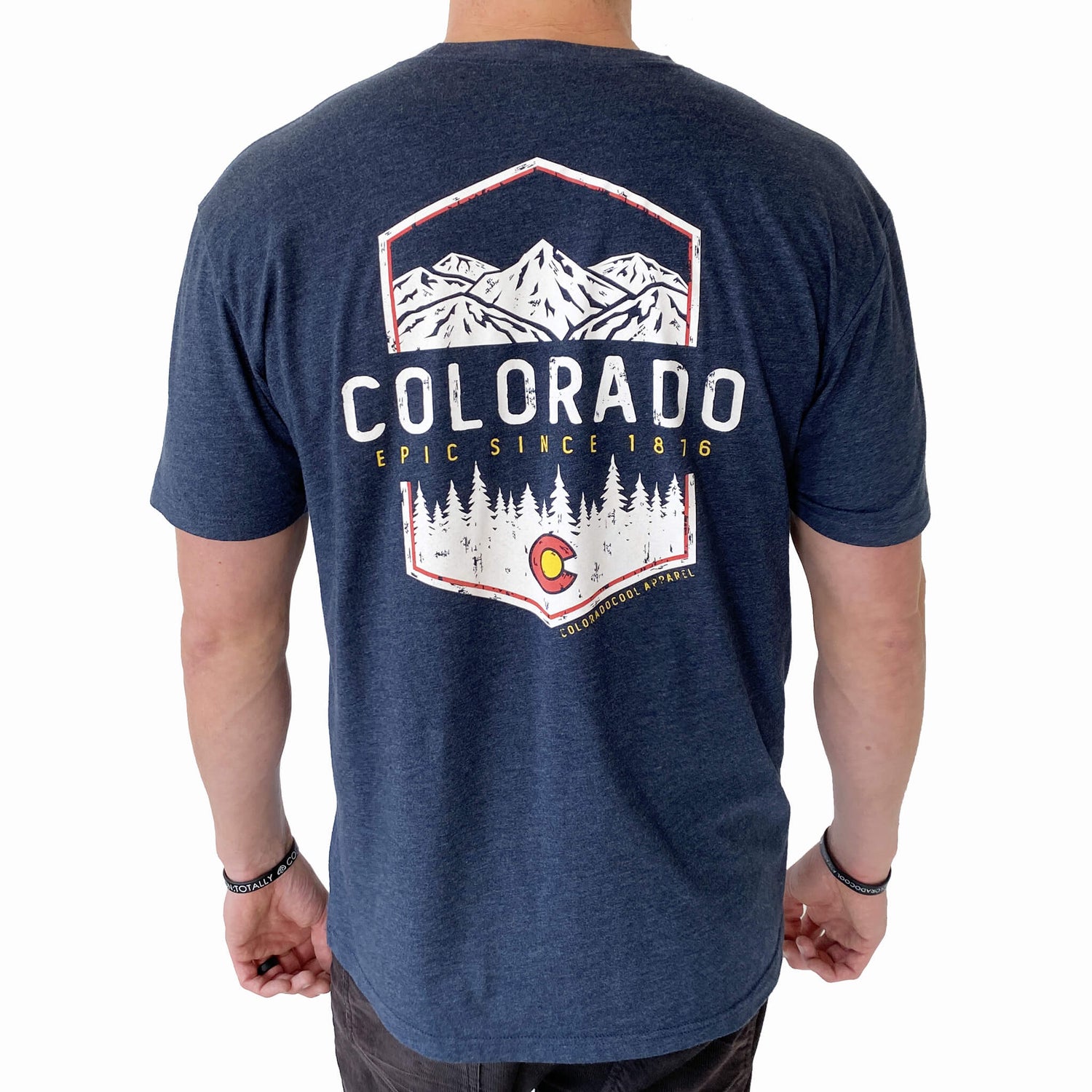 Epic Colorado T-Shirt with Mountains and Colorado Flag C - Shop for ...